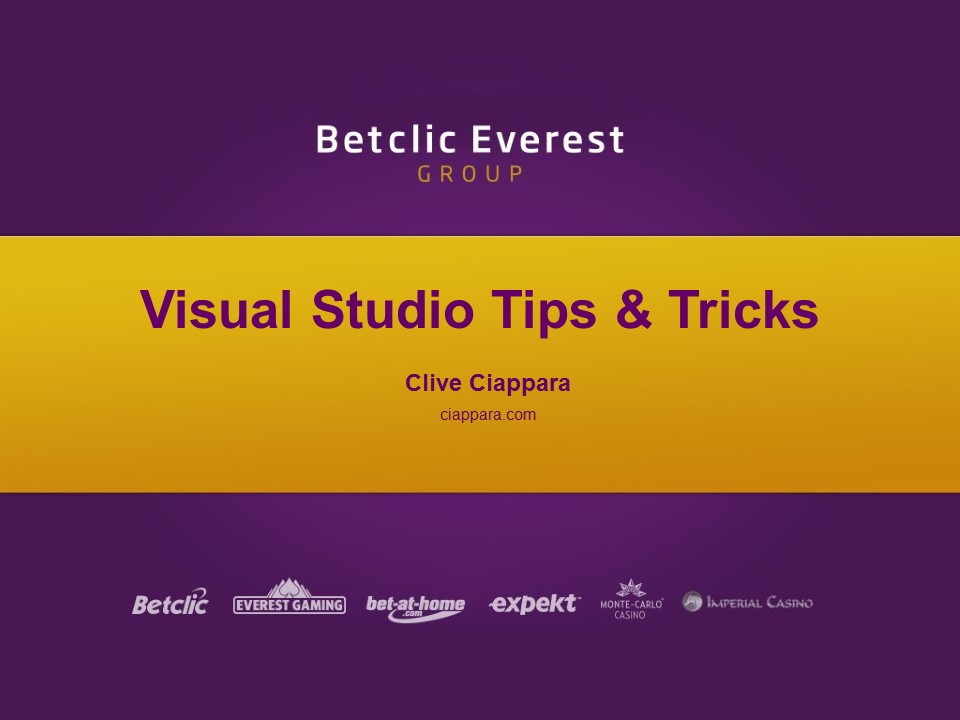 Visual Studio Tips and Tricks Presentation - Software Engineer and UX ...